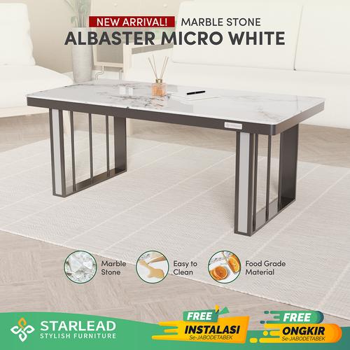 Promo STARLEAD Meja Tamu Marble Stone Albaster Micro White - Side ...