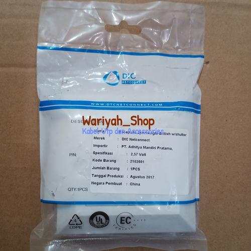 Jual DTC Faceplate Modular RJ45 2 Lobang Angel British/With Shuter/Facplate Angel British W ...
