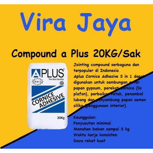 Jual Compound APlus 20kg / Kompon Gypsum APlus 20kg / Cornice Adhesive ...