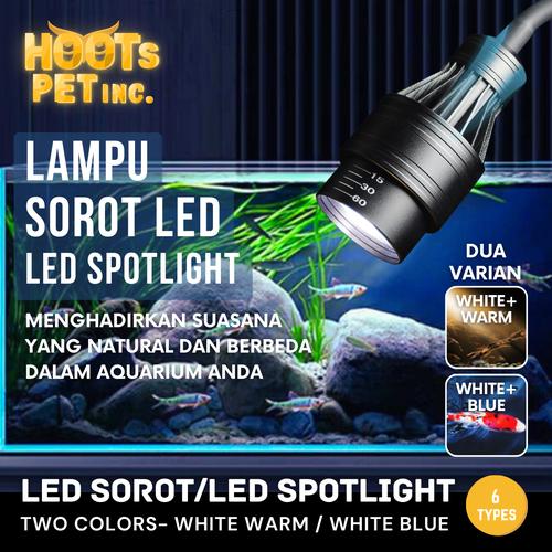 Jual Lampu Spotlight Sorot LED Jepit Aquarium Spot Light Biru Kuning ...
