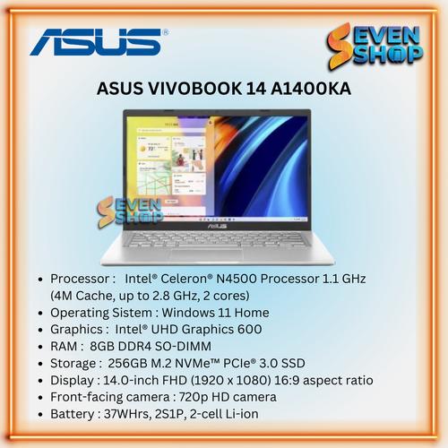 Jual ASUS VIVOBOOK 14 A1400KA-FHD423 BLACK CELERON N4500, RAM 8GB, SSD ...
