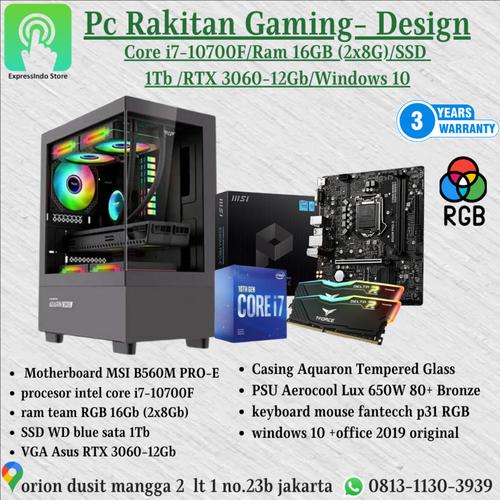 Jual PC RAKITAN Gaming - Design core i7-10700F /RAM 16Gb (2x8Gb)/SSD ...