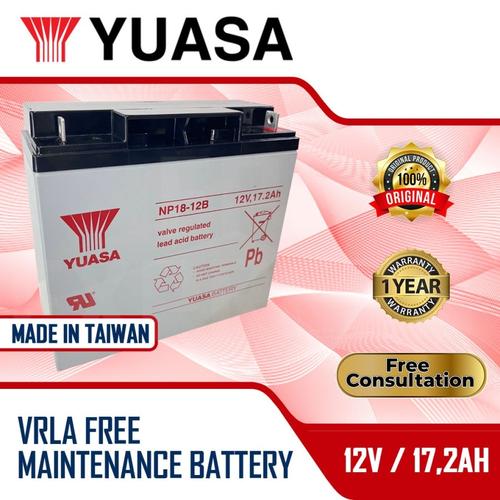 Jual Aki VRLA Yuasa Taiwan 12V 17.2AH BATTERY Yuasa NP18-12B Aki Kering Aki UPS Yuasa 12V 18AH ...