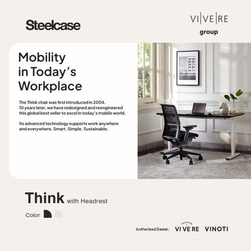 Promo STEELCASE THINK TASK CHAIR 3D KNIT + HEADREST KURSI KERJA/KANTOR ...