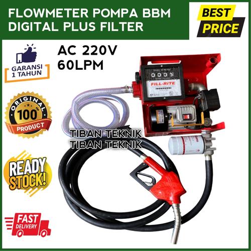 Jual Flow meter Solar Set FILL-RITE Pompa BBM Solar/Oli 60 LPM 220V ...