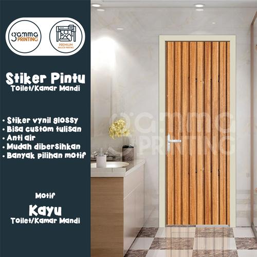 Jual Sticker Pintu Kamar Mandi Kayu / Stiker WC Motif Cantik Aesthetic ...