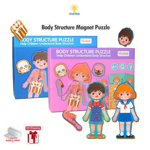 Promo Mainan Edukasi Anak Body Structure Puzzle Kayu Belajar STEM Anatomi Struktur Tubuh Otot ...