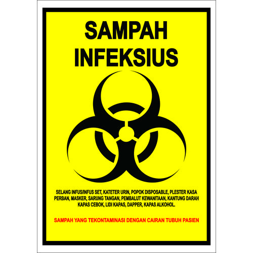 Jual Custom Stiker Sampah Infeksius, Anti air Tahan Sobek - A4 - Kota ...