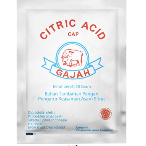 Jual CITRIC ACID CAP GAJAH 50GR SITRUN CITRUN penambah rasa asam atau ...
