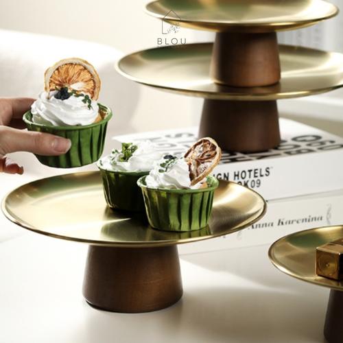 Jual Blou Wooden Cake Tray Dessert Cake Table Display Wadah saji buah ...