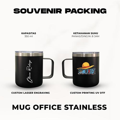 Jual Custom Mug Office Stainless 460 ML Laser Grafir / Uv Print Promosi ...