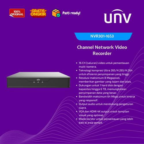 Promo UNV NVR301-16S3 Uniview 16 Channel Network Video Recorder For Easy Series Camera Cicil 0% ...
