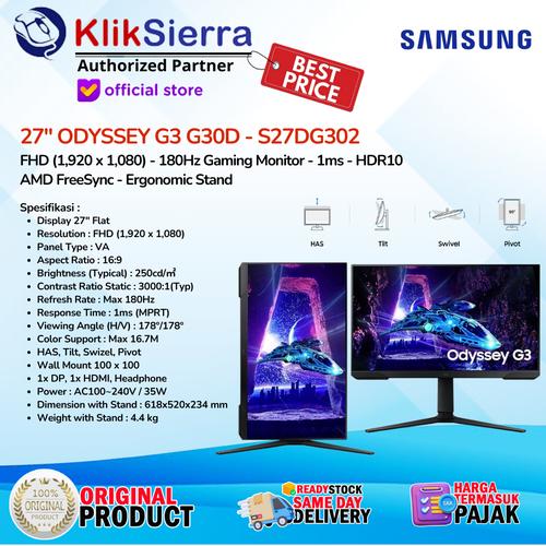 Jual Monitor Gaming Samsung Odyssey G3 27inch LS27AG320 1ms 165Hz ...