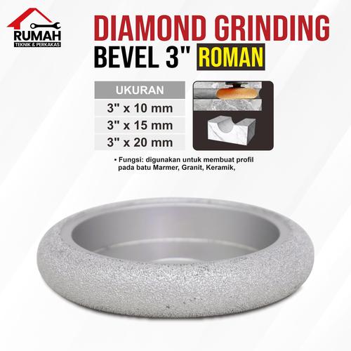 Jual DIAMOND GRINDING BEVEL 3" ROMAN / Mata gerinda pinggul bevel ...