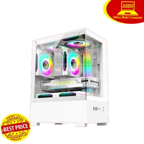 Jual CASING PC / CASING KOMPUTER INFINITY NOIR WHITE 3 FAN RGB PC CASE ...