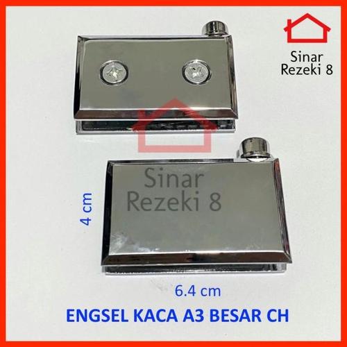 Jual Engsel Kaca A3 Besar Chrome CH Plat Siku Pivot Lemari Jepit Pintu ...