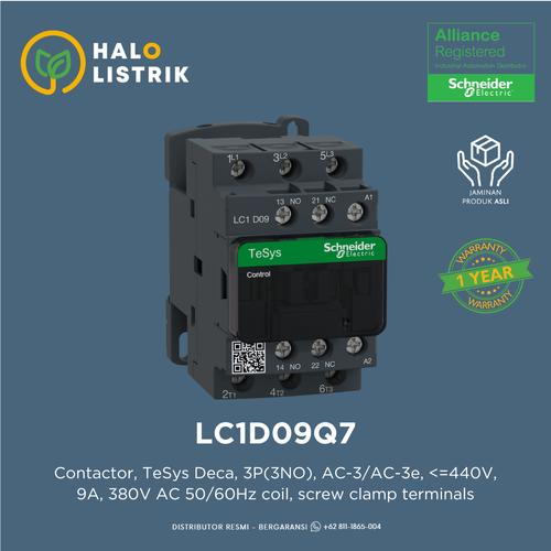 Jual LC1D09Q7 Contactor, TeSys Deca, 3P(3NO), AC-3/AC-3e, 440V, 9A ...