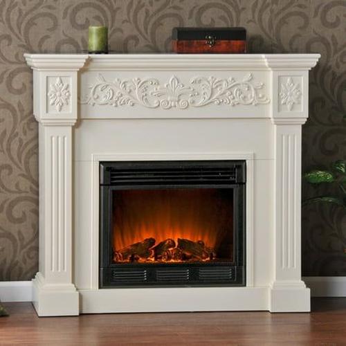 Jual fireplace decor, meja perapian minimalis, meja perapian hias putih ...