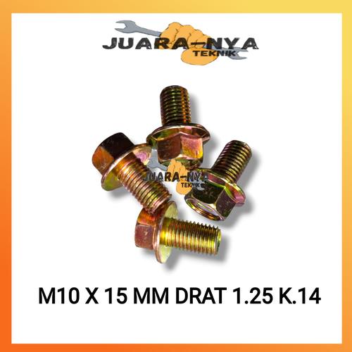 Jual Baut Flange M10 x 15 P.1.25 K.14 / Baut Flange Bolt m10 x 15mm ...