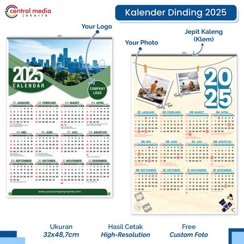 Jual Cetak Kalender Dinding 2025 Custom Art Carton 190 Jepit Kaleng ...