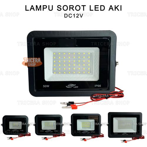 Promo Lampu Sorot DC 50 Watt 12V LED IP66 SNI Flood Light DOB + Kabel Aki - 50 Watt DC Aki ...