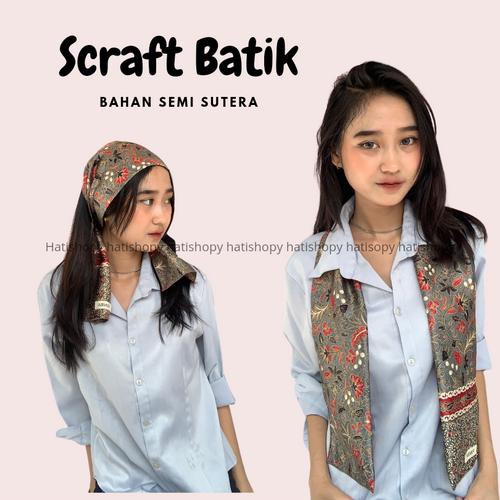 Jual Syal Batik Leher Wanita Pria Scarf Dasi Ospek Bahan Semi sutera ...