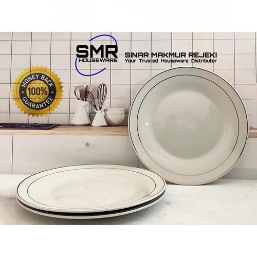 Jual PIRING MAKAN KERAMIK CEPER LIST EMAS UKURAN 10,5 INCHI MERK ...