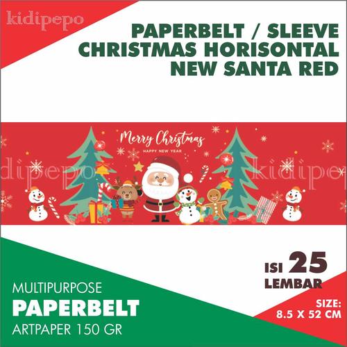 Jual PAPERBELT / SLEEVE NATAL/CHRISTMAS HORIZONTAL NEW SANTA RED – ISI ...