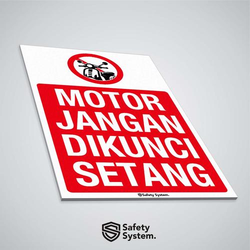 Jual Safety Sign K3 Rambu PVC Parkir Motor Jangan Di Kunci Setang - XS ...