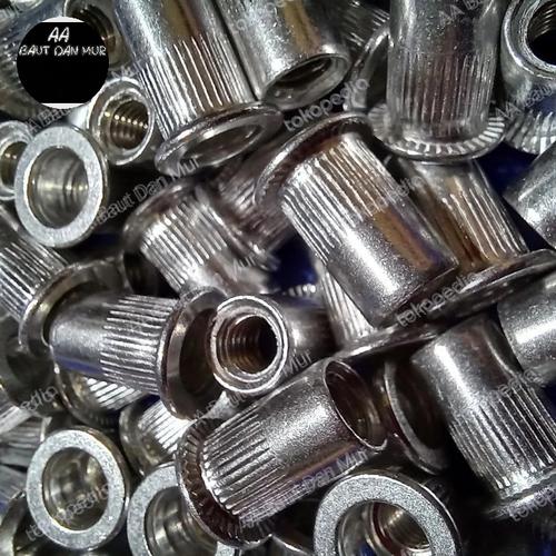 Jual Mur Rivet M6 / Nut Rivet M6 / Insert Nut M6 Aluminium M6 x 9 x 15 ...