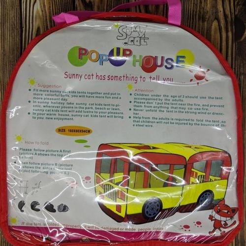 Jual (5050) TENDA BERMAIN ANAK MODEL BUS SUNNY CAT POP UP HOUSE ...