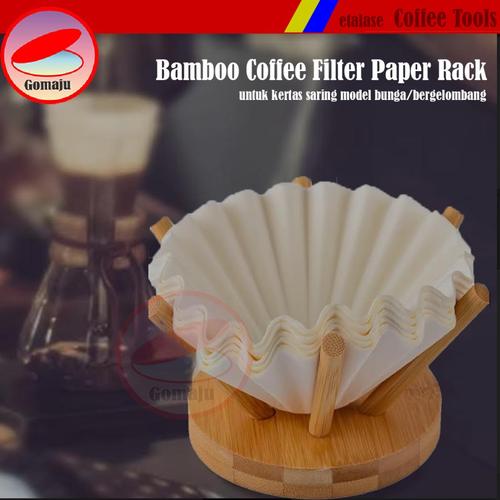 Jual Bamboo Coffee Filter Paper Rack Storage Container Rak Kertas ...