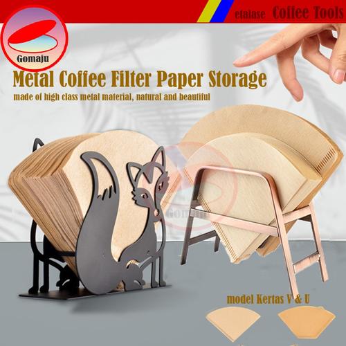 Jual Metal Coffee Filter Paper Container Standing Rack Holder Rak Metal ...