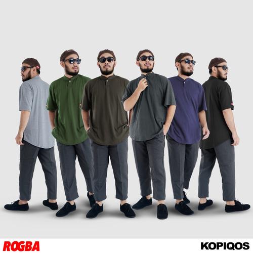Jual Kaos pria muslim lengan pendek oversize kerah koko polos KOPIQOS ...