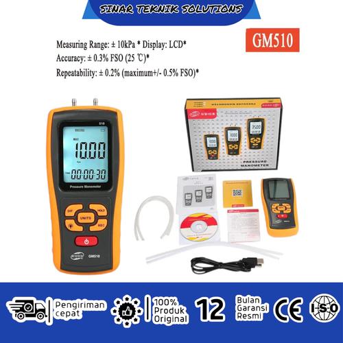 Jual Air Pressure Gauge Benetech GM520 Digital Manometer GM-520 Tester ...