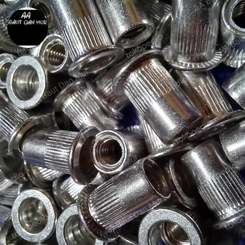 Jual Mur Rivet M4 / Nut Rivet M4 / Insert Nut M4 Aluminium M4 x 6 x 11 ...