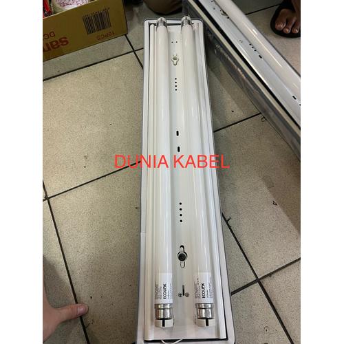 Jual Set Kap Lampu TL LED T8 2x18 watt 2x20 Waterproof IP65 60cm ...