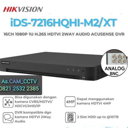 Jual iDS-7216HQHI-M2/XT - HIKVISION DVR 16 CHANNEL 2 SLOT HDD TWO WAY ...