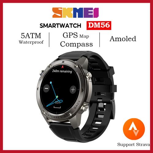 Promo SKMEI DM56 Smartwatch GPS Map | 1.43 Amoled | 5ATM Waterproof | Compass | Altitude Air ...