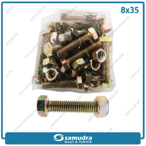 Jual JP Baut Mur Hex M8 x 35 mm 25 pcs Kepala Kunci 12 Hexagon Besi ...