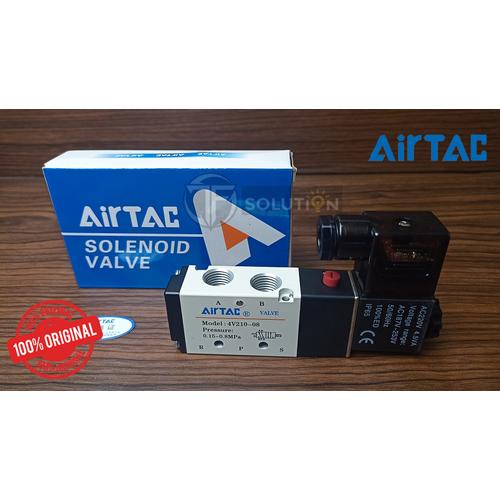 Jual Original Airtac 4V21008A SINGLE SOLENOID VALVE 5/2 PORT 1/4" 220 VAC - Kab. Sidoarjo - TnF ...