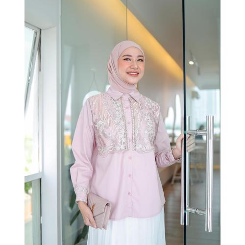 Jual Alyta Lace Shirt Series Kheva Mauza - Sage green, S/M - Kota ...
