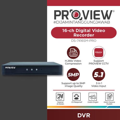 Jual PROVIEW DVR 16CH Support 5MP 5 In 1 Video Input DS-7416SM-PRO ...