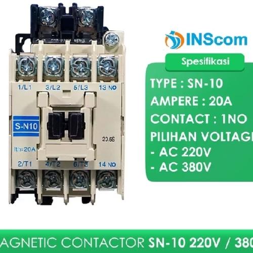 Jual MAGNETIC CONTACTOR SN-10 220V / AC KONTAKTOR - INSCOM - Kab ...