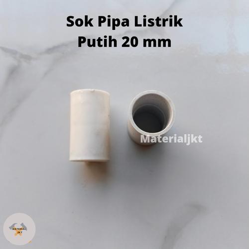 Jual SOK 20MM CONDUIT / SOK PIPA PUTIH MURAH / SAMBUNGAN PIPA LISTRIK ...