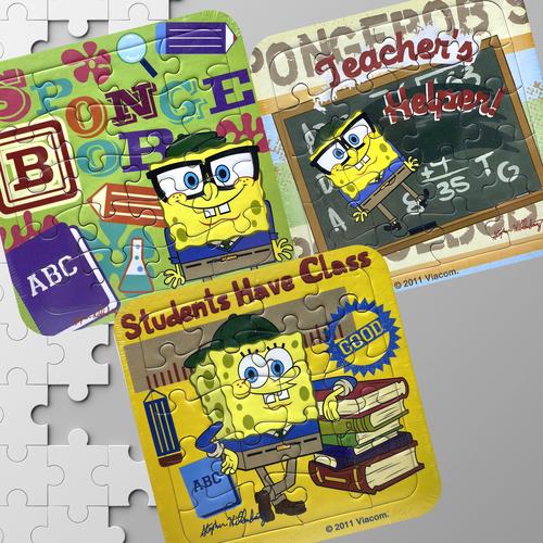 Jual Puzzle 3 in 1 SpongeBob Classroom Study Belajar Kelas - NB-00637 ...