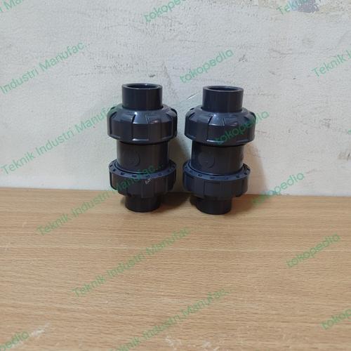 Jual True Union Ball Check Valve PVC 1/2" inch / Double Watermur Socket ...