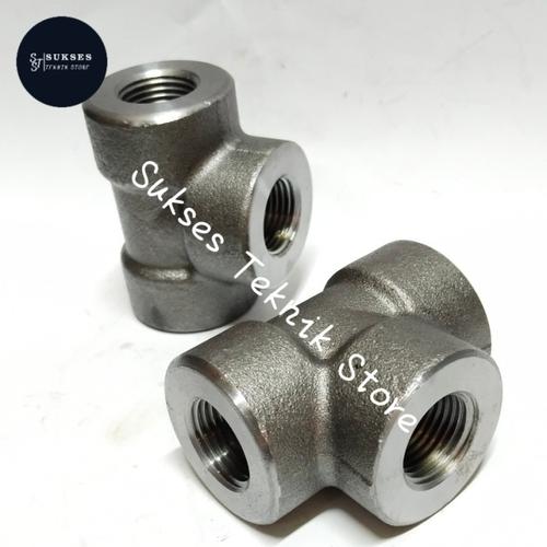 Jual Tee Besi Class 3000 NPT ukuran 3/4" inch / Tee drat Carbon Steel ...