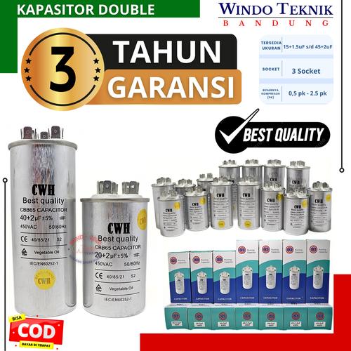 Promo [GARANSI 3 TAHUN] KAPASITOR AC LG | RUNNING CAPASITOR AC PANASONIC | CAPACITOR DOUBLE CWH ...
