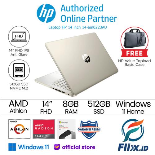 Promo HP 14-em0222AU/em0223AU Athlon 7120U 8GB 512GB SSD FHD Win11 OHS ...